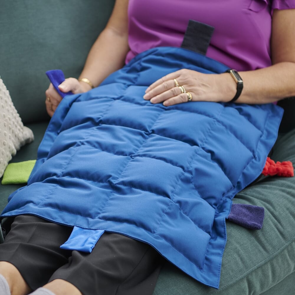 Wipe Clean Weighted Fidget Lap Pad With Sensory Tags | Sensory Direct