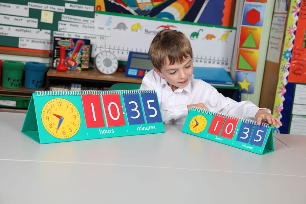 Shop Tell the Time Flip Chart - Teacher | Sensory Direct